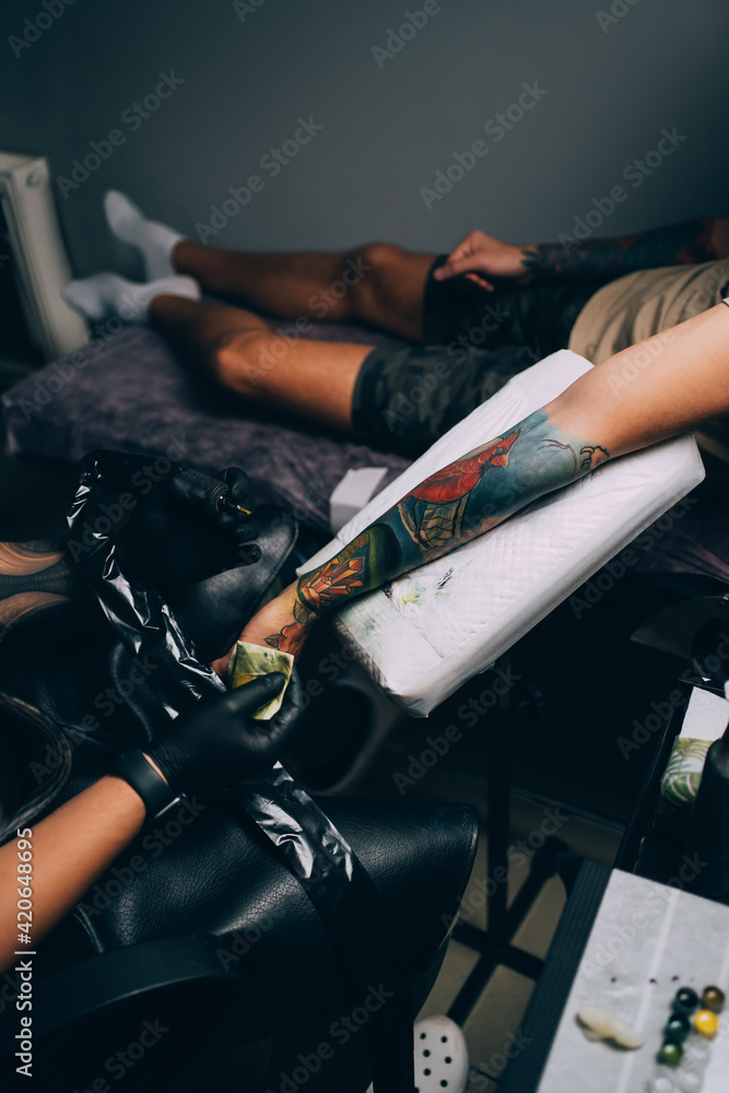 Tattoo in process Stock Photo | Adobe Stock