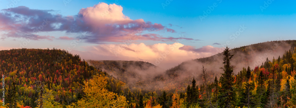 Beautiful panoramic view of Canadian Landscape on the Atlantic Ocean ...