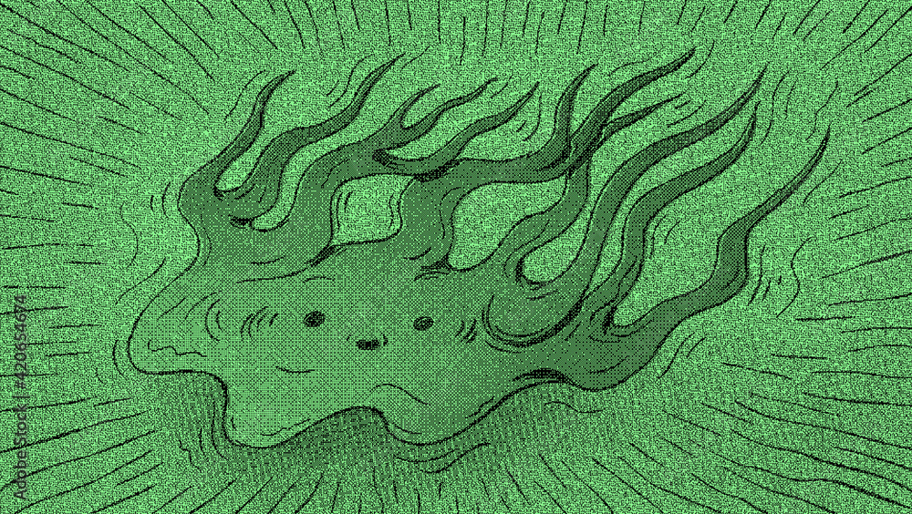 Vintage Wisp Spirit Cartoon Character Illustration Stock Photo | Adobe ...