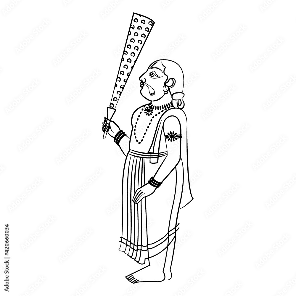 Vetor de Gods servant or Sevak as they are known were drawn in Indian ...