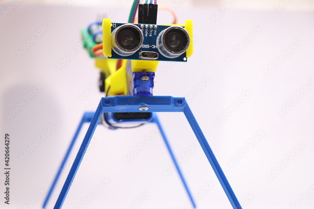 Small robotic project using ultrasonic sensor. Hobby project made from ...