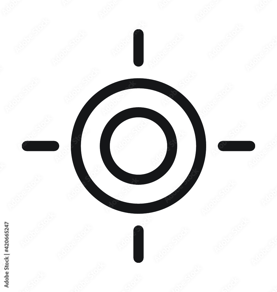 Crosshair Vector Outline Icon Stock Vector | Adobe Stock
