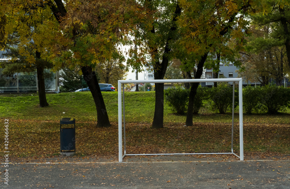 Soccer Goal Without Net Stock Photo | Adobe Stock