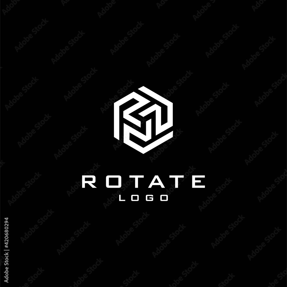 Rotate logo with monogram concept, letter R logo Stock Vector | Adobe Stock