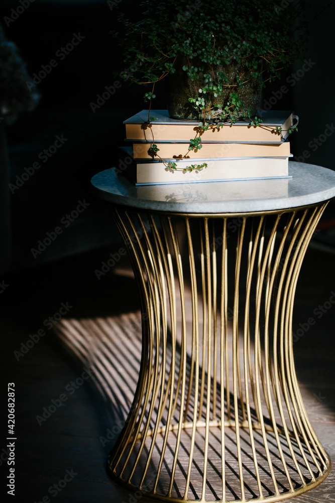 Books and a plabt Stock Photo | Adobe Stock