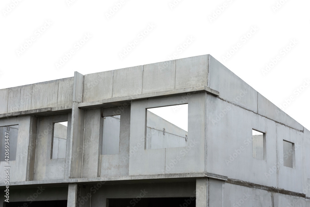 Precast concrete walls on building structures. Precast concrete ...