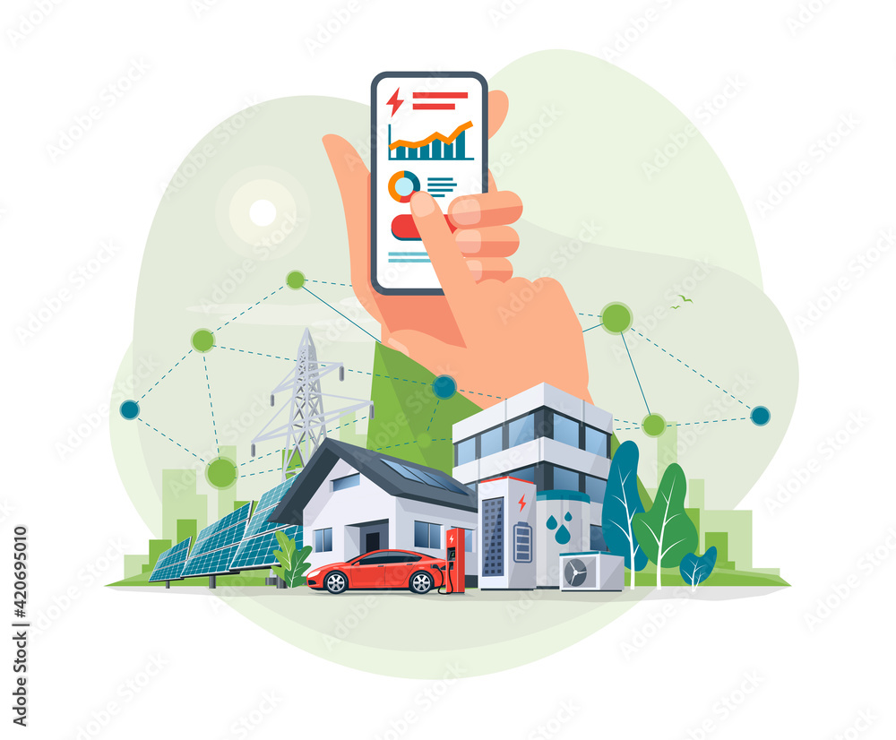 Smartphone with electricity energy control usage monitoring app ...