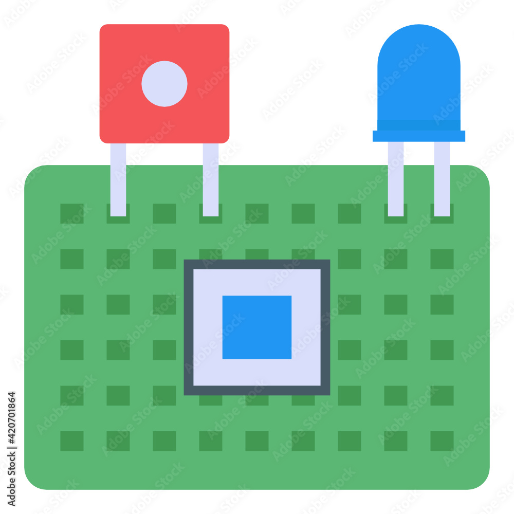 Trendy flat icon of protoboard Stock Vector | Adobe Stock