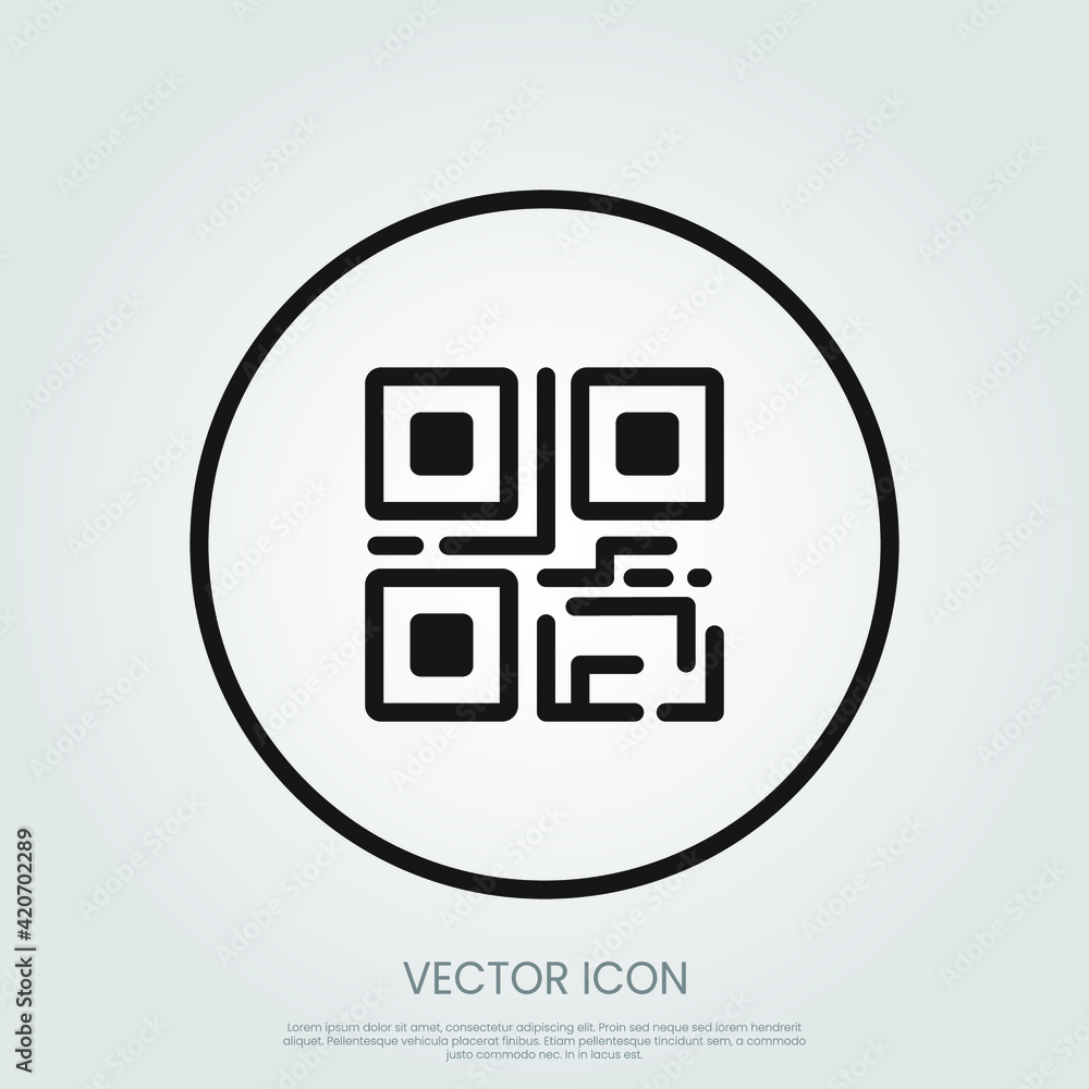 QR code icon. Stroke outline style. Eps 10 vector illustration. Stock ... QR code icon. Stroke outline style. Eps 10 vector illustration. Stock ...