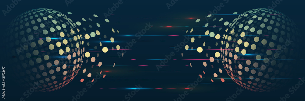 Two Spheres Array Visual Concept Big Data Visualization Algorithms Computer Technology Sorting