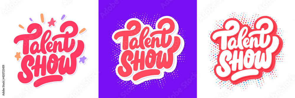 Talent Show. Vector lettering handwritten banners set. Stock Vector ...
