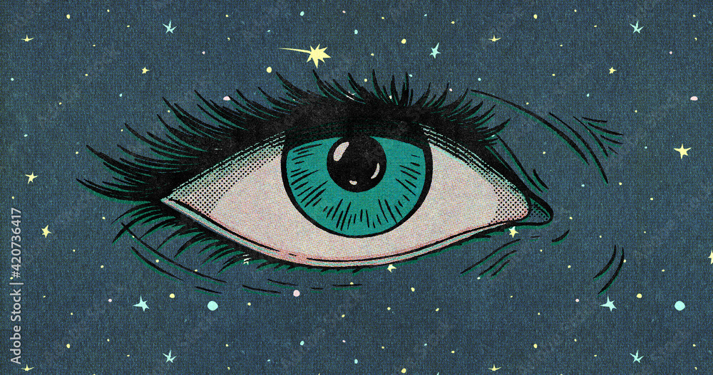 Eye And Stars Illustration Stock Photo | Adobe Stock