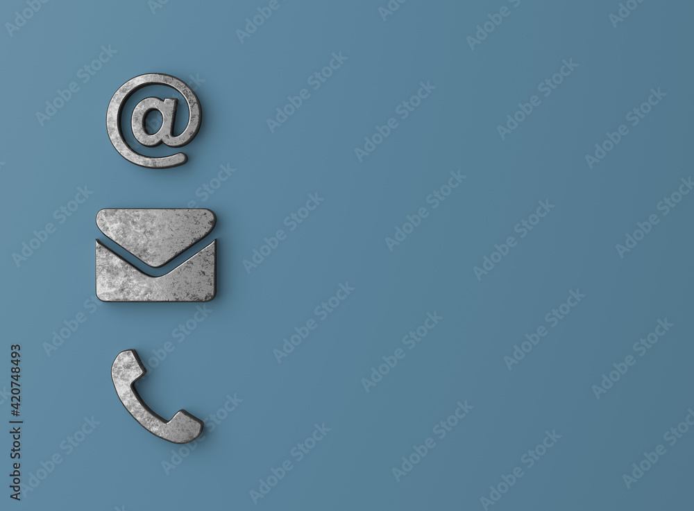 abstract contact icon symbol in front of background - 3D Illustration ...