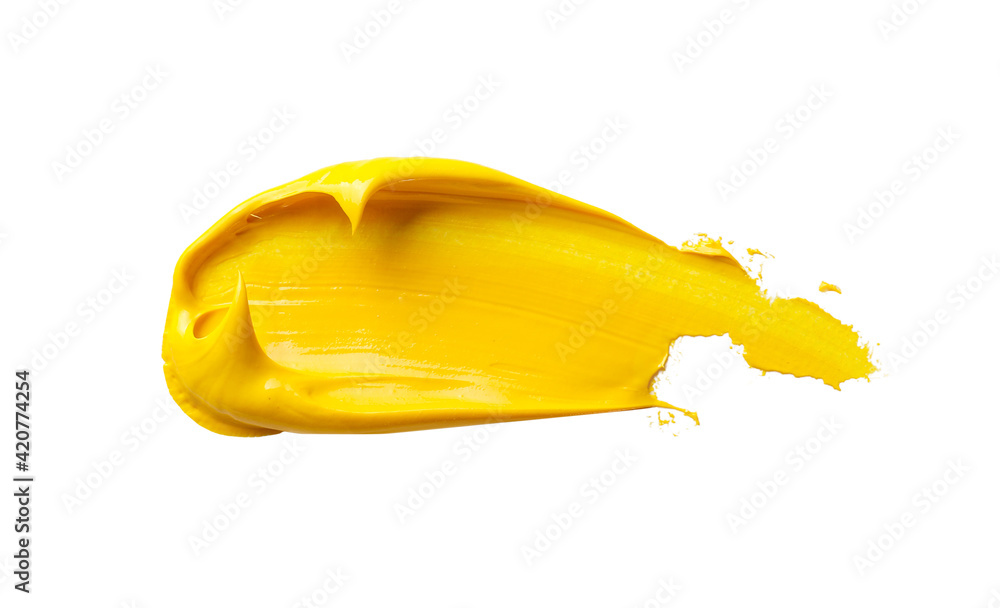 Yellow paint splatter isolated on white background Stock Photo | Adobe ...