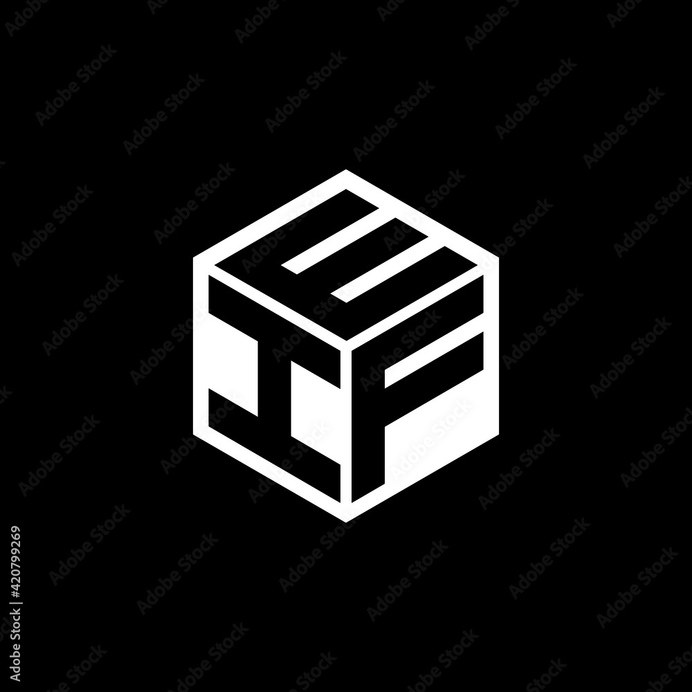 Vettoriale Stock IFE letter logo design with black background in ...