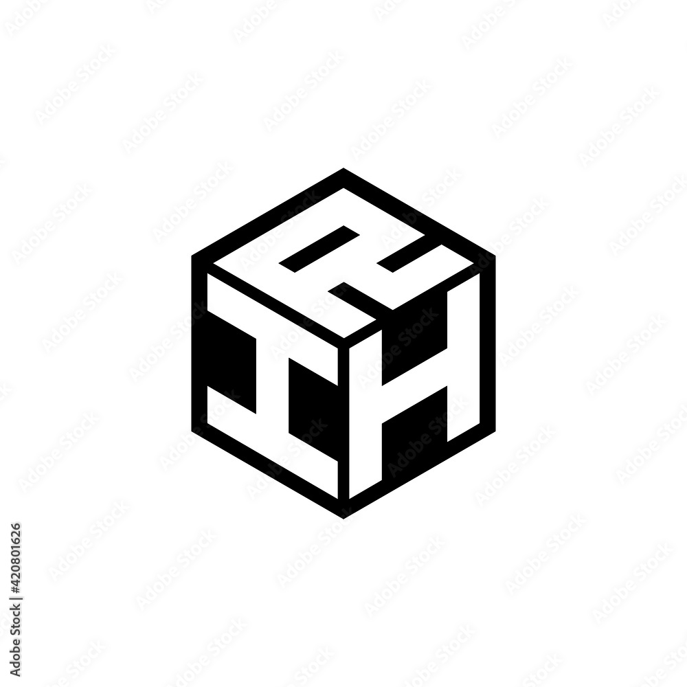 IHR letter logo design with white background in illustrator, cube logo ...