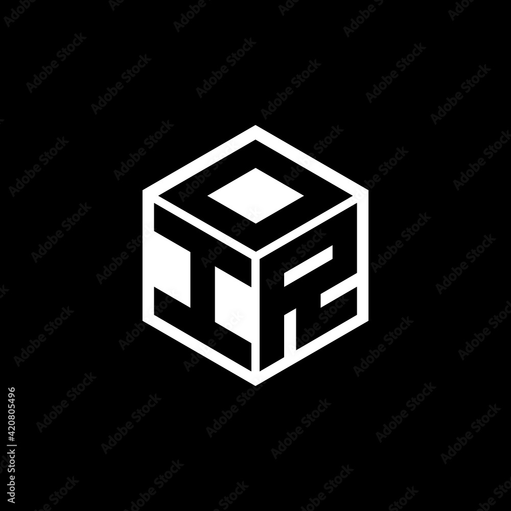 IRD letter logo design with black background in illustrator, cube logo ...