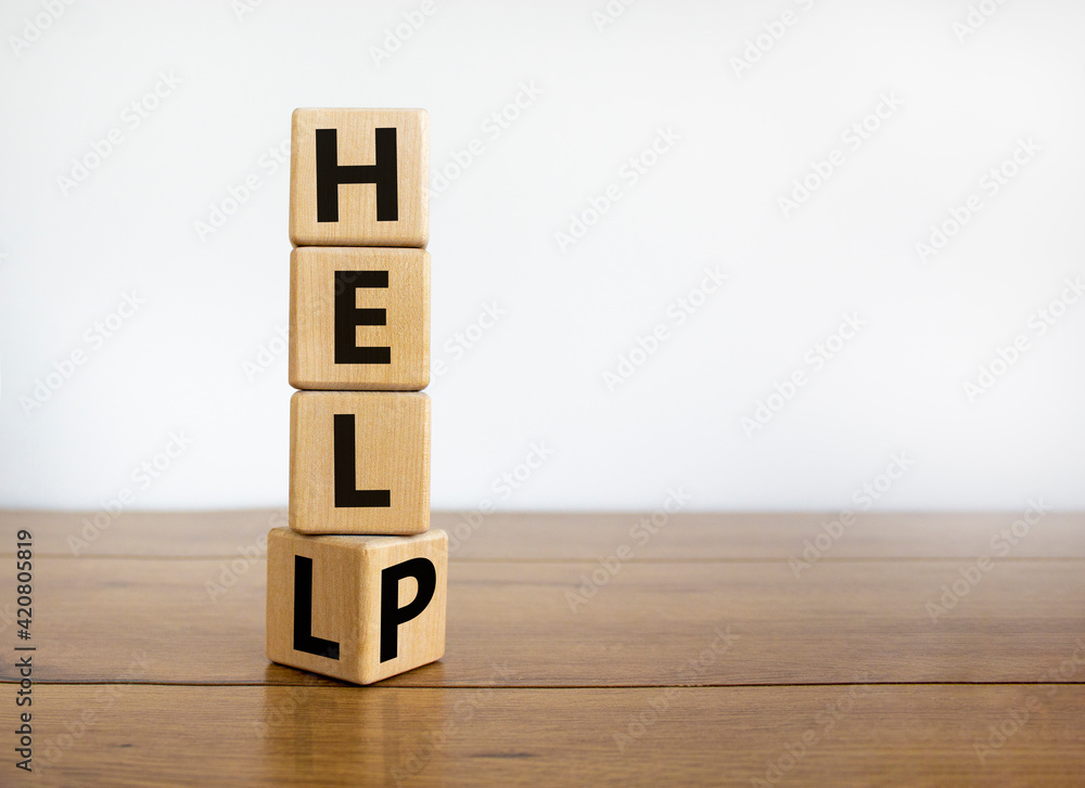 Hell or help symbol. Turned a cube and changed the word 'hell' to 'help ...