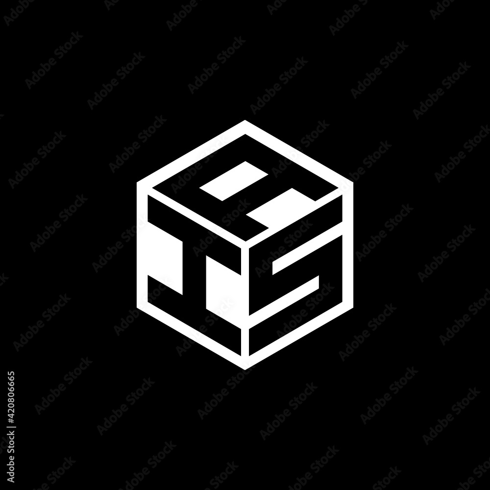 ISA letter logo design with black background in illustrator, cube logo ...