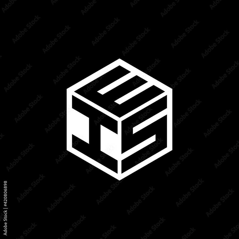 ISE letter logo design with black background in illustrator, cube logo ...