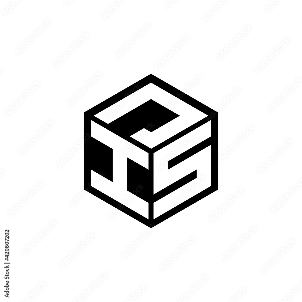 ISJ letter logo design with white background in illustrator, cube logo ...