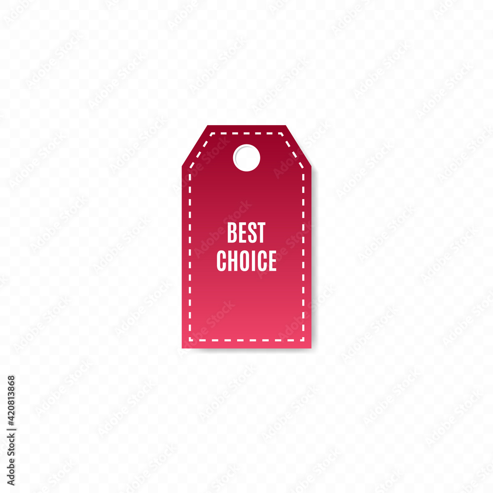 Best choice tags, vector red labels isolated on transparent background ...
