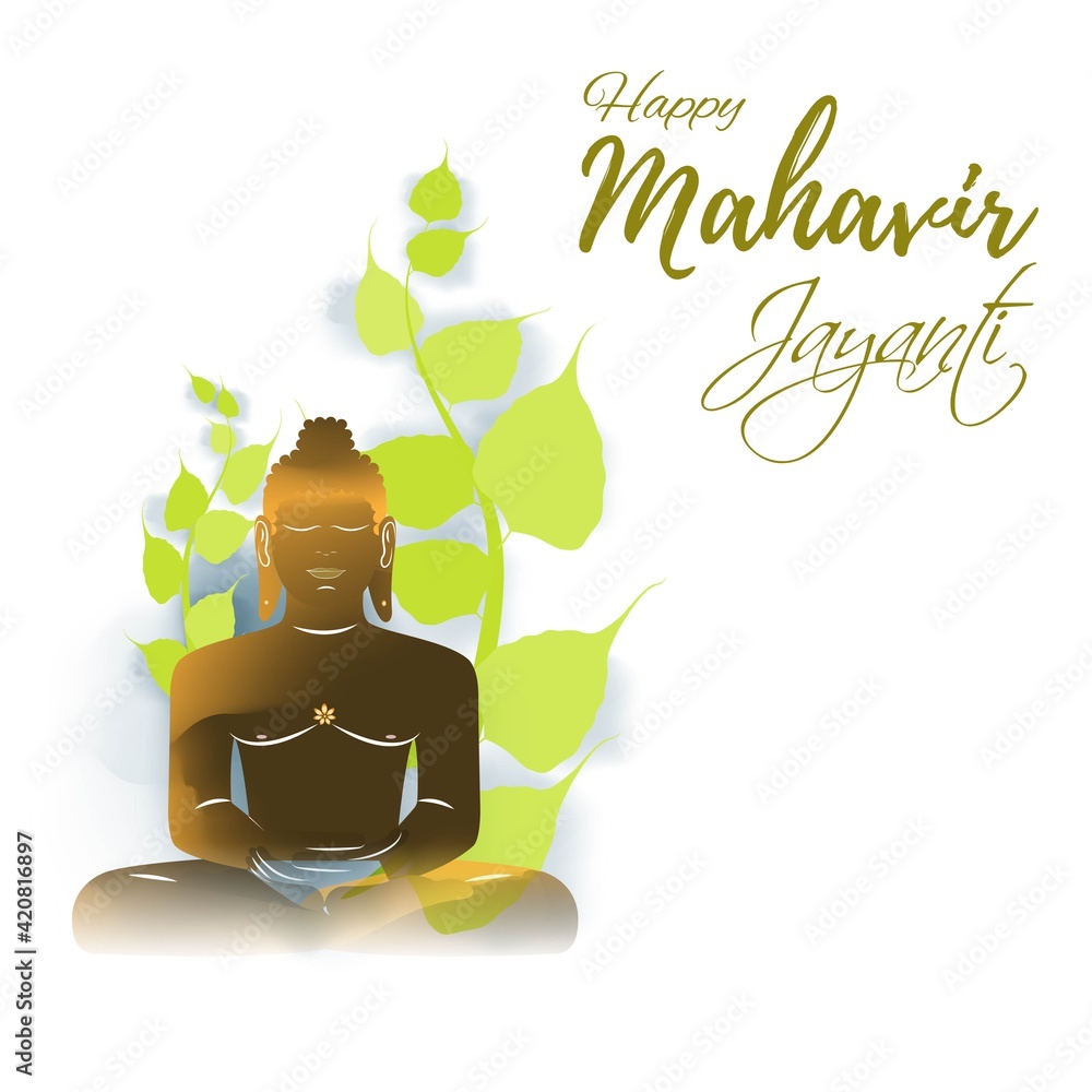 Vector illustration of Mahavir Jayanti concept banner, the birth of ...