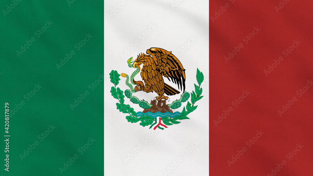 Mexico Crumpled Fabric Flag. Mexico Flag. Mexico Banner. America North ...