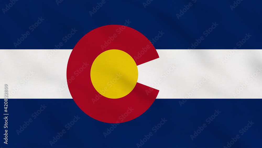 Colorado State - USA - Crumpled Fabric Flag. USA Flag. State of ...