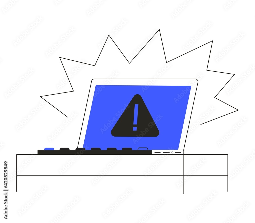 Blue screen of death or computer malfunction concept for web or ui ...