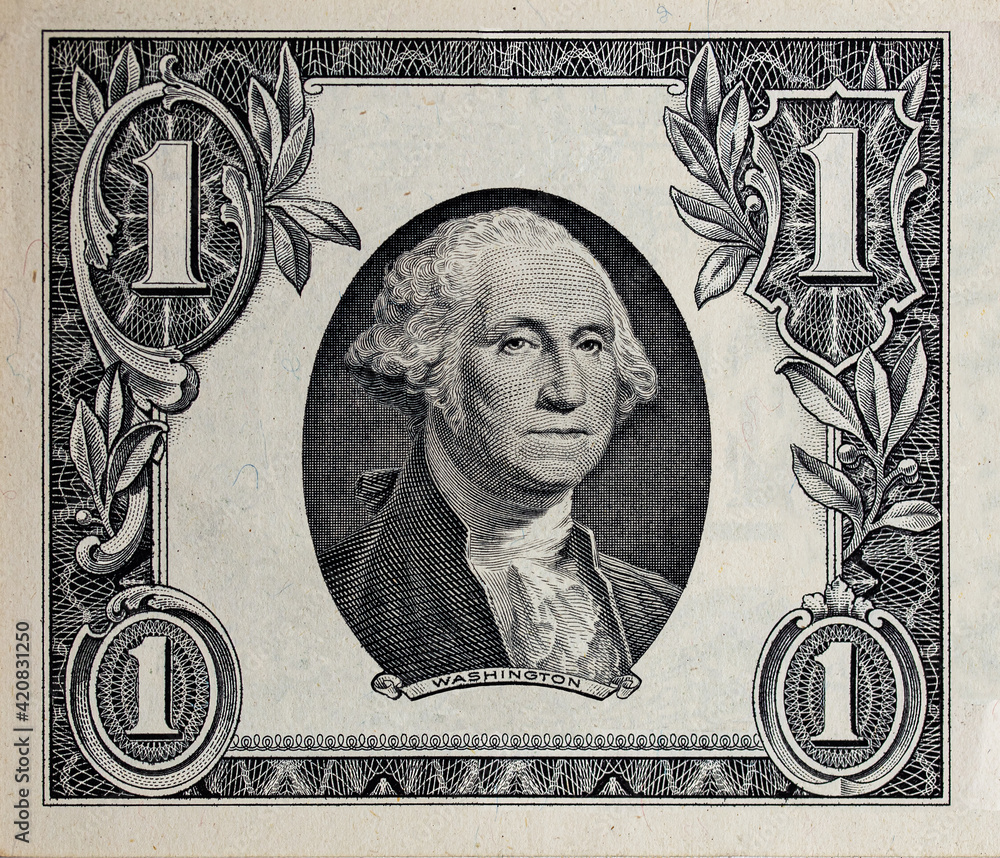 Modified decorative one dollar bill artwork Stock Photo | Adobe Stock