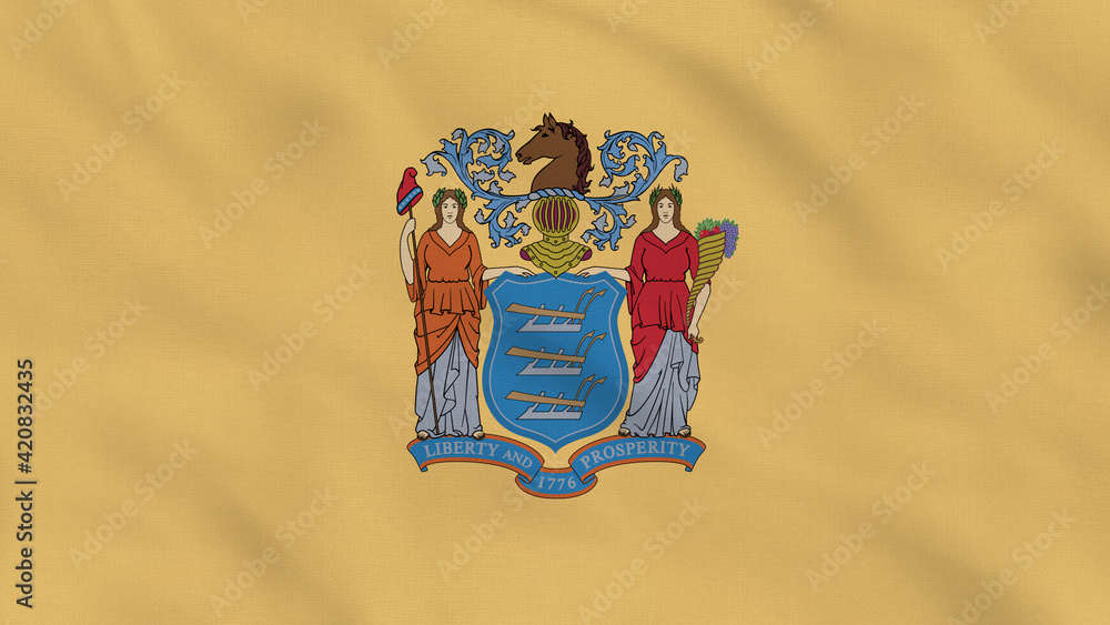 New Jersey State - USA - Crumpled Fabric Flag. USA Flag. State of New ...