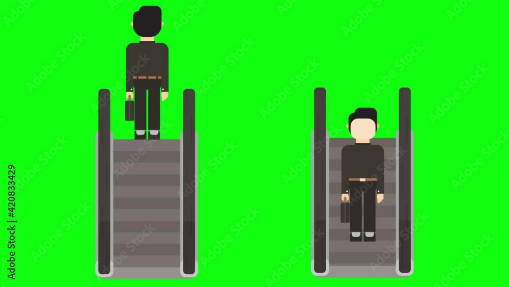 Vid o Stock Automatic Escalator Moving Up And Down With Person And vid-o-stock-automatic-escalator-moving-up-and-down-with-person-and