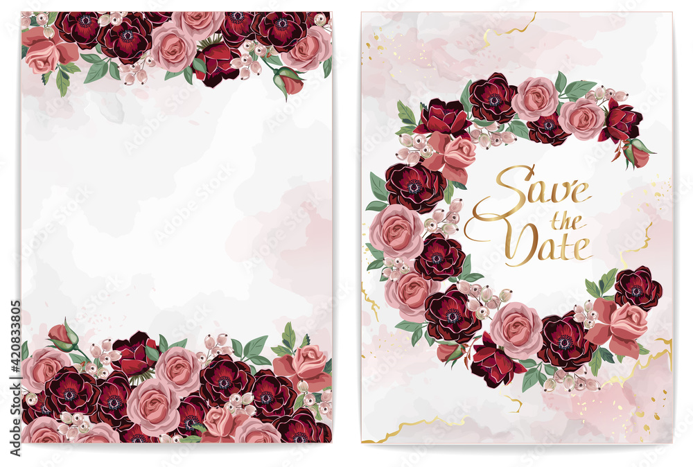 Red Elegant Wedding Borders