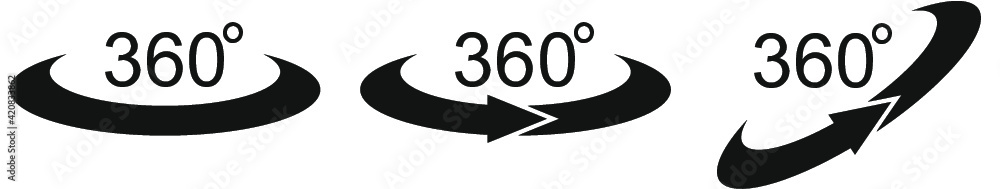360 degree symbol round arrow rotation. Stock Vector | Adobe Stock