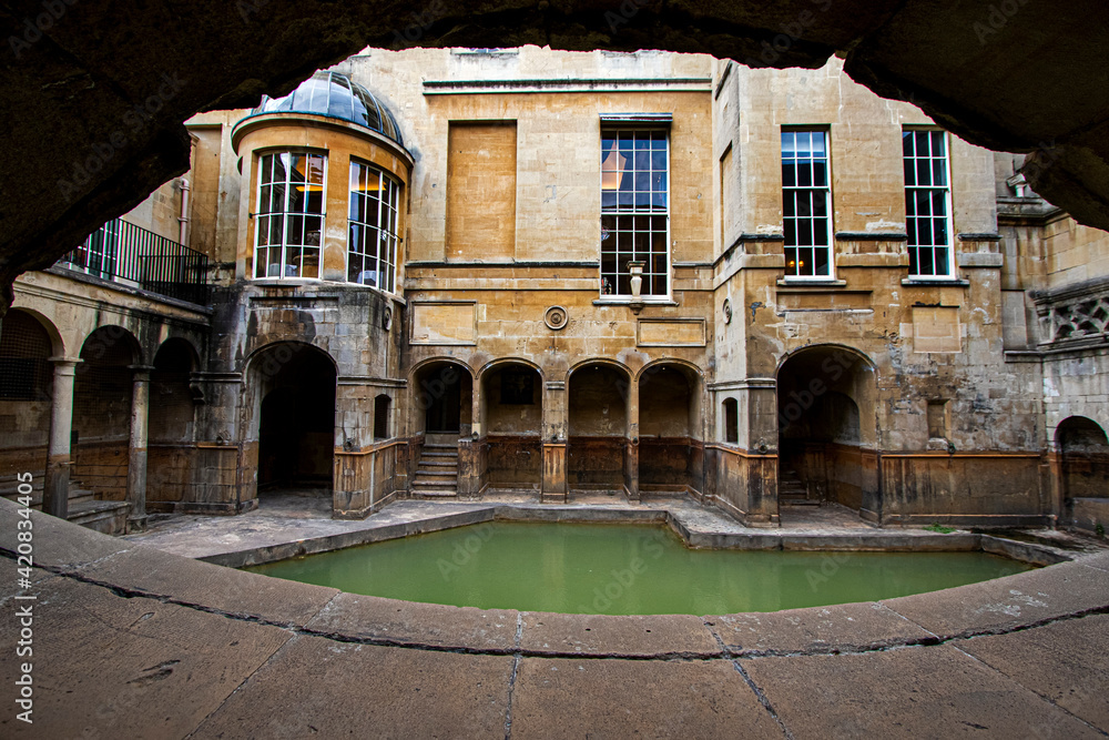 inside of Roman Baths which is a site of historical interest in the ...