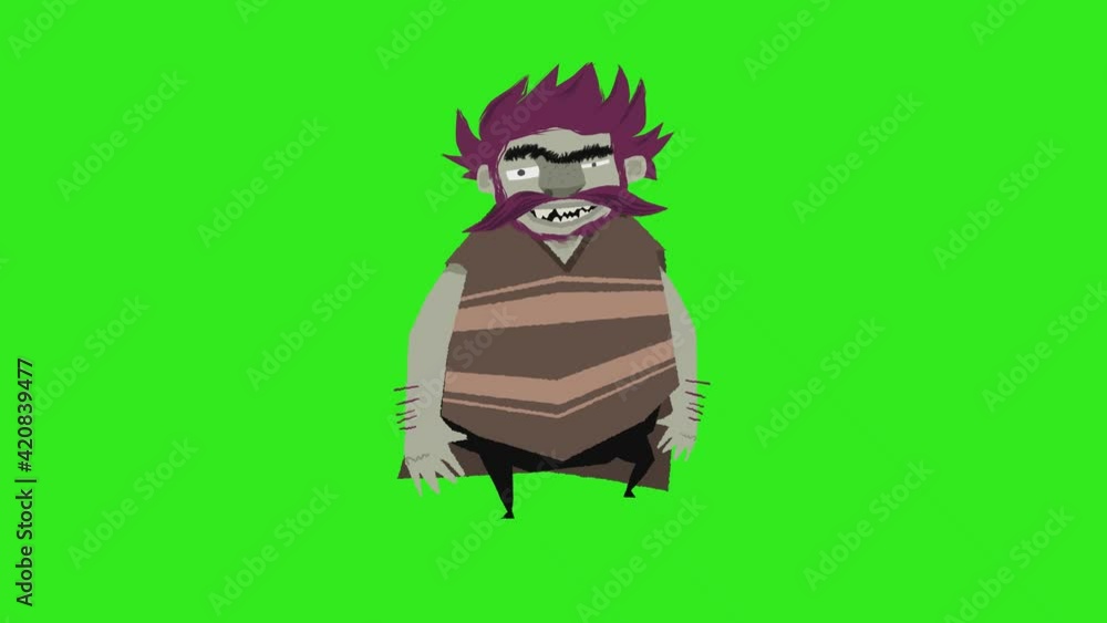 Robber walk cycle animation. Front view. Clip in high resolution with ...