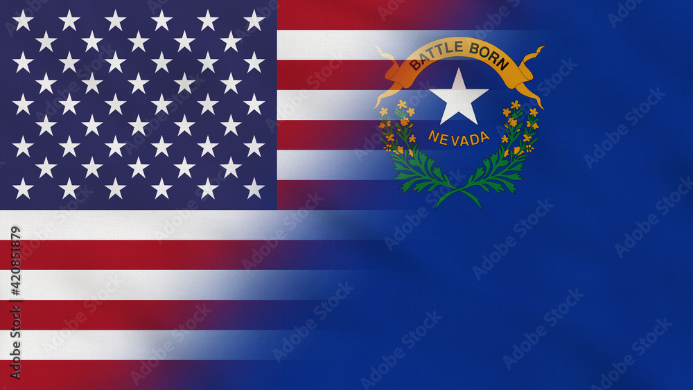 Nevada State - USA - Crumpled Fabric Flag. USA Flag. State of Nevada ...