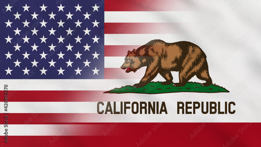 California State - USA - Crumpled Fabric Flag. State of California ...