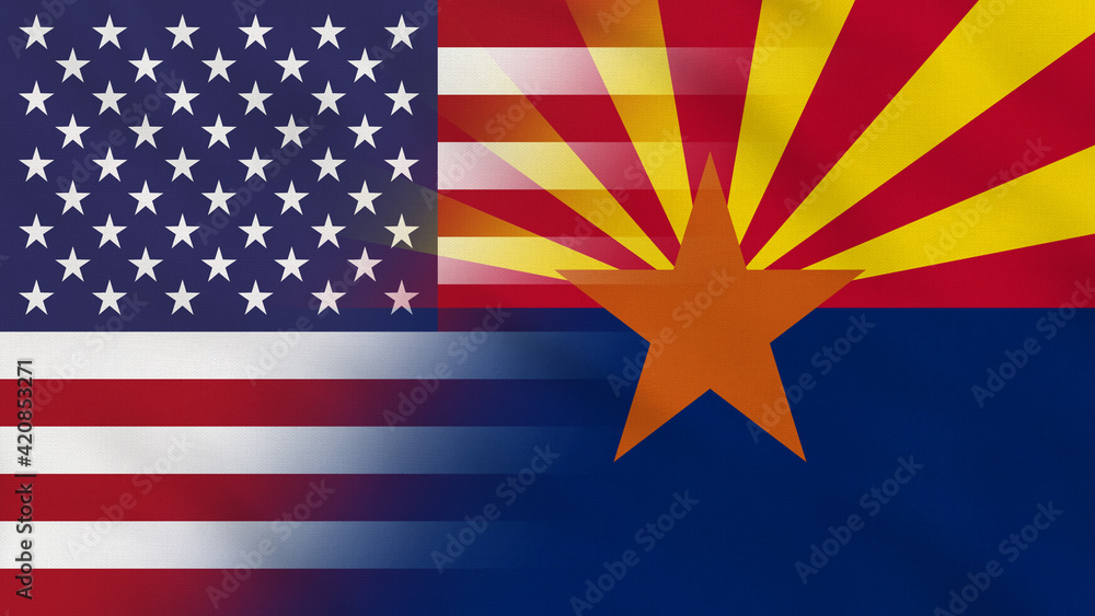Arizona State - USA - Crumpled Fabric Flag. USA Flag. State of Arizona ...