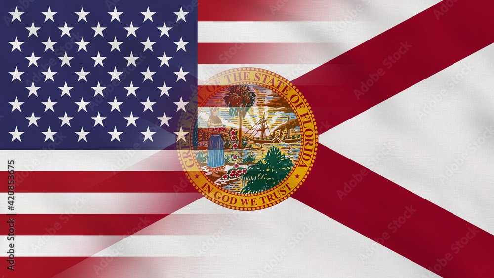 Florida State - USA - Crumpled Fabric Flag. USA Flag. State of Florida ...