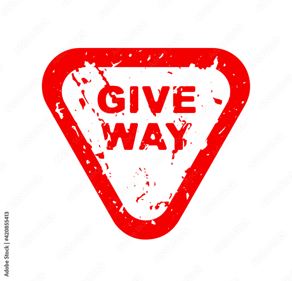 yield and give way sign on white background Stock Vector | Adobe Stock