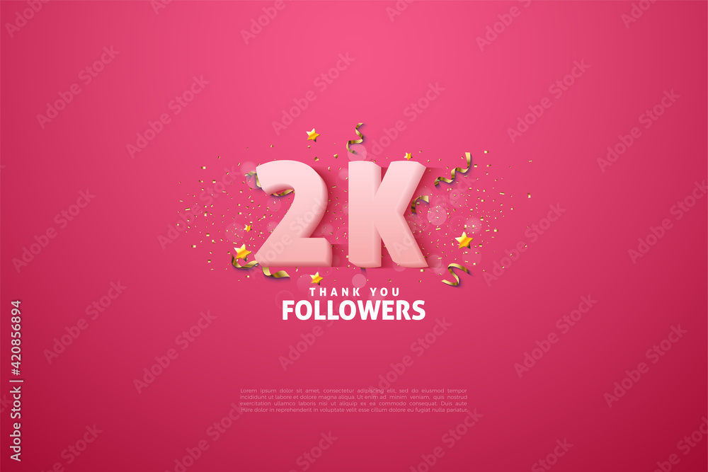 2k followers of illustrator background. Stock Vector | Adobe Stock
