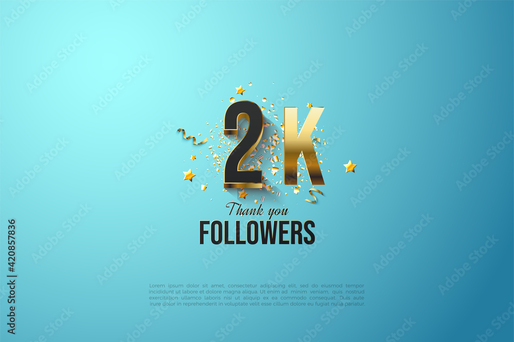 2k followers of illustrator background. Stock Vector | Adobe Stock