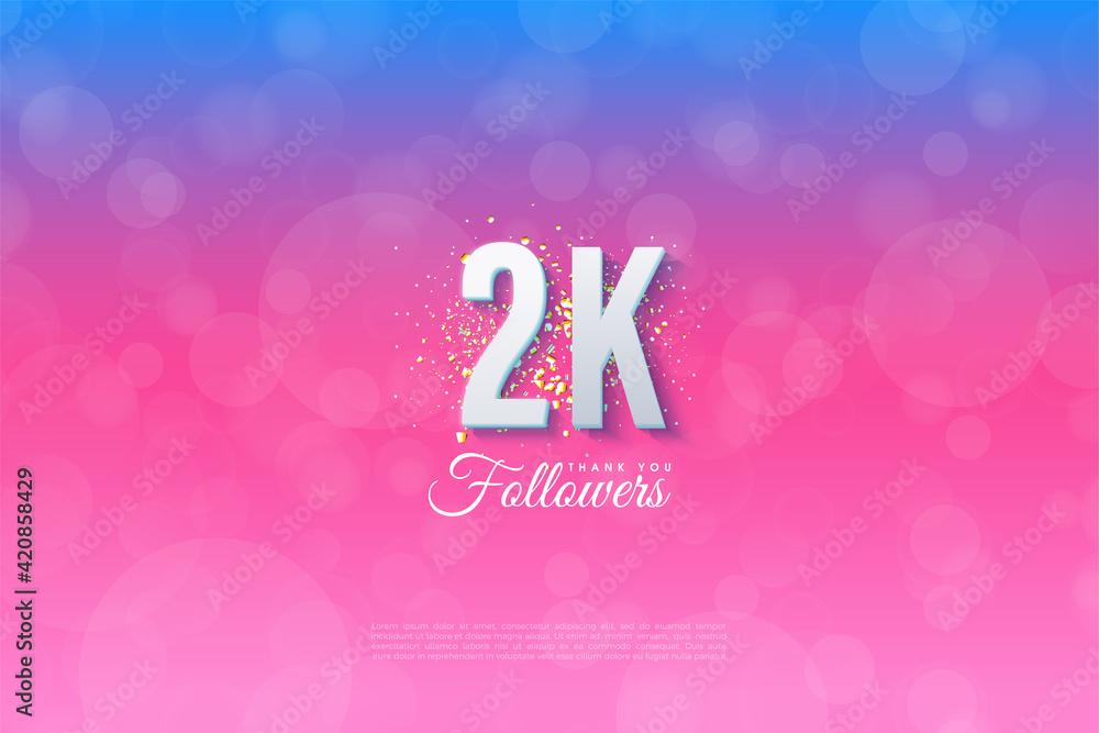 2k followers of illustrator background. Stock Vector | Adobe Stock