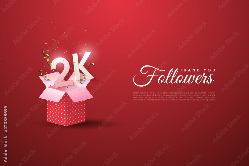 2k followers of illustrator background. Stock Vector | Adobe Stock