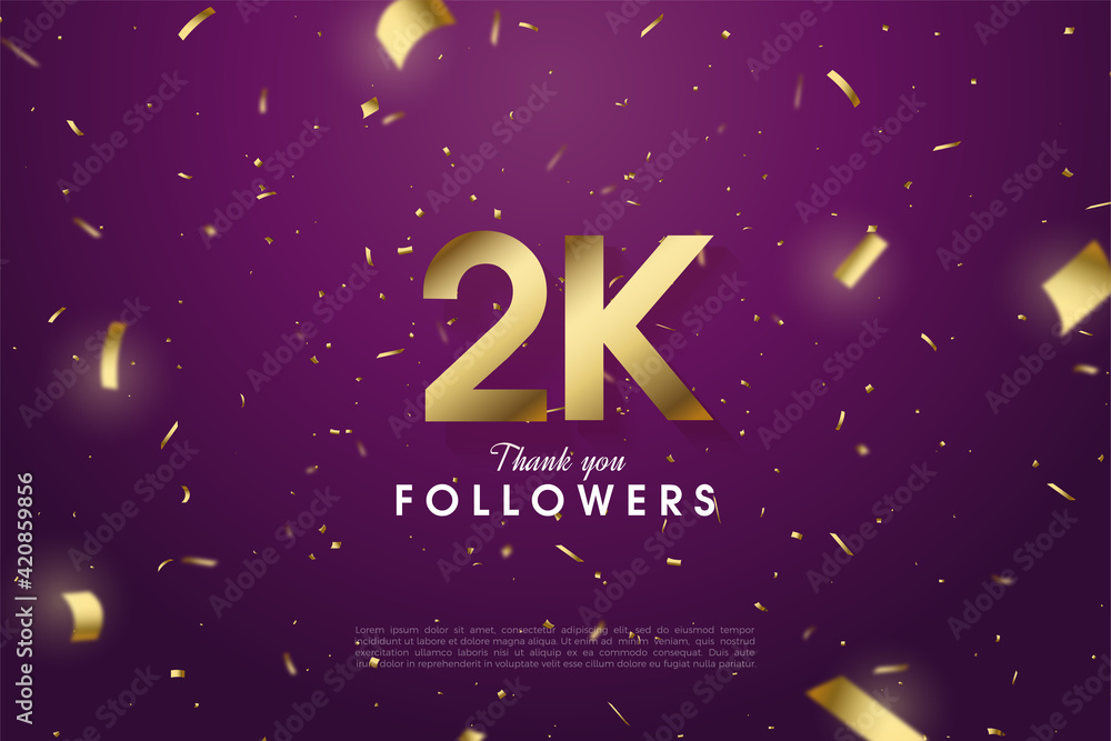 2k followers of illustrator background. Stock Vector | Adobe Stock