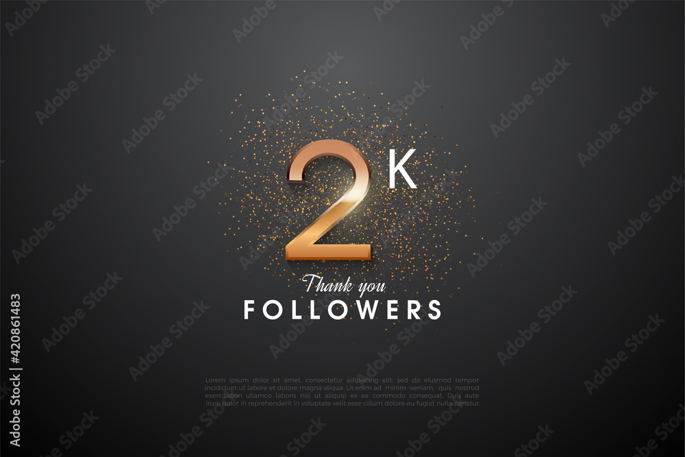 2k followers of illustrator background. Stock-Vektorgrafik | Adobe Stock