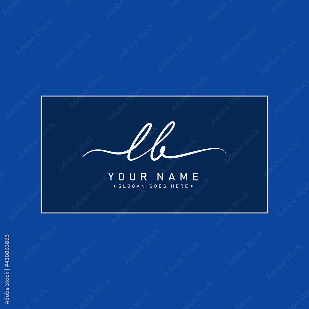 Initial Letter LB Logo - Handwritten Signature Logo Stock Vector ...
