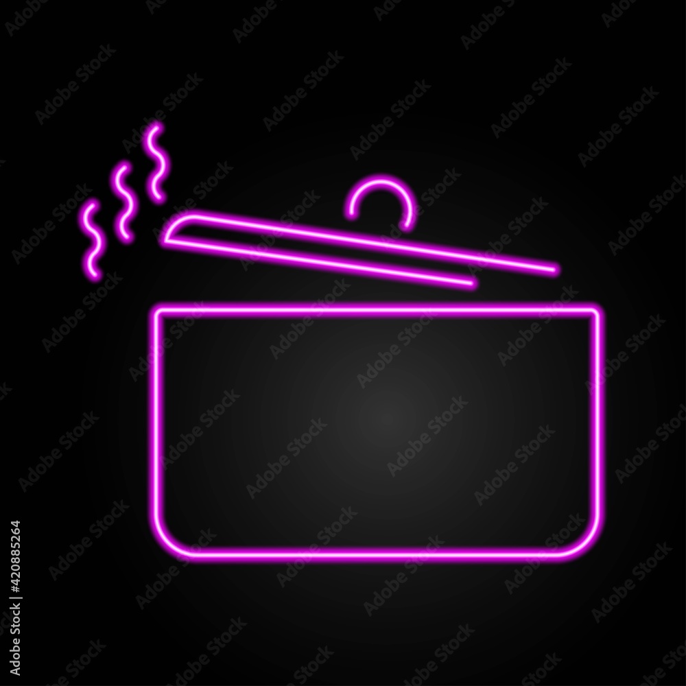Boiling pan neon sign, modern glowing banner design, colorful modern ...